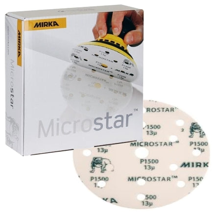 Mirka Microstar Film 6" 15-Hole Grip Sanding Discs, FM-611 Series ...